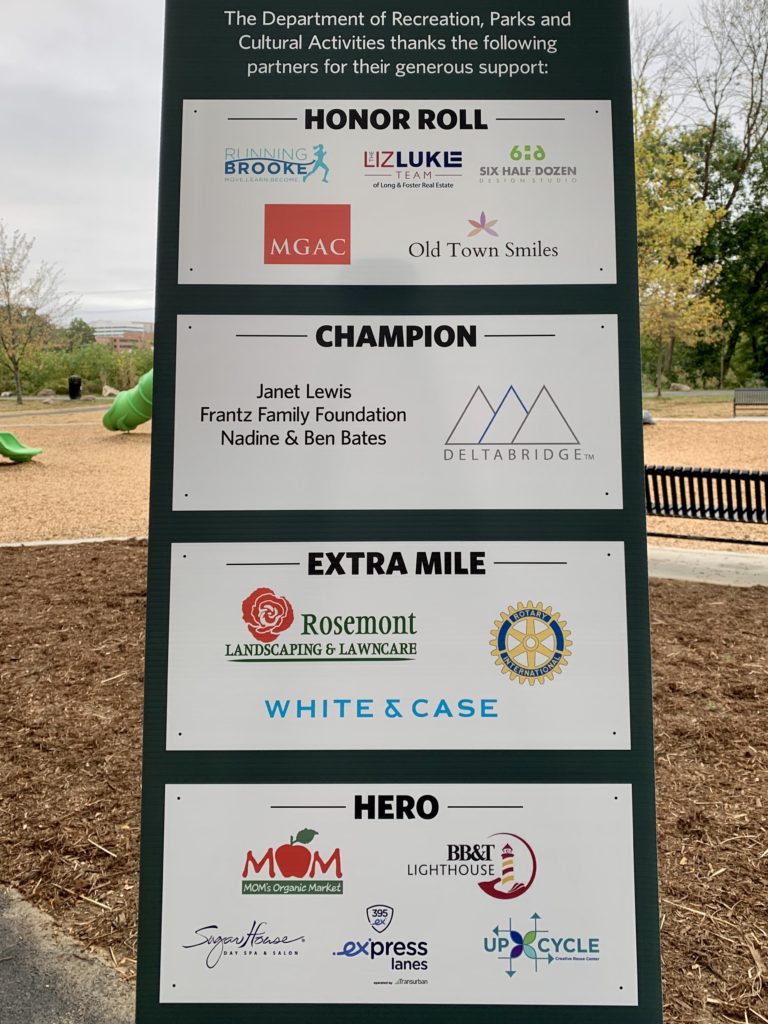 Running Brookeplayground sponsor sign - Running Brooke